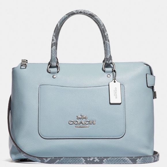 Coach | Bags | Nwt Coach Emma Satchel In Exotic Trim | Poshmark